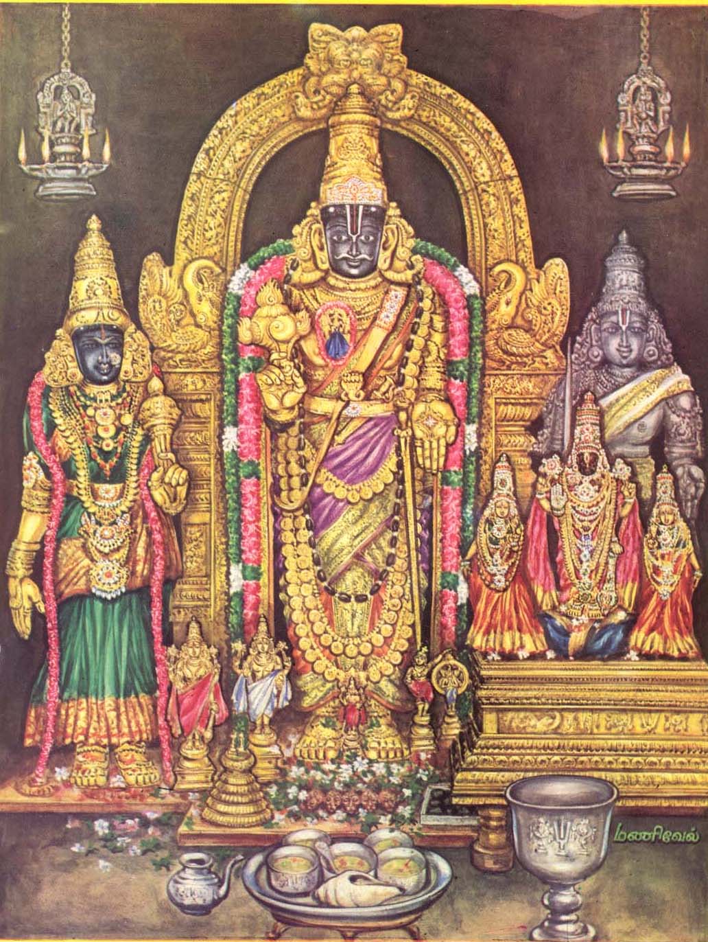 Parthsarthy perumal (Thiruvallikeni) | Tanjore painting, Lord vishnu ...